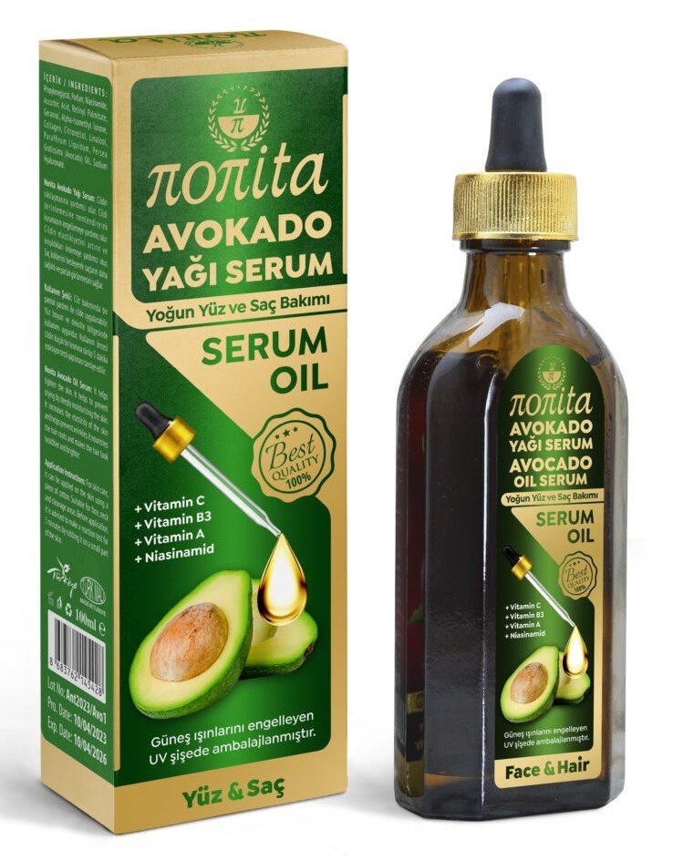 Serum z OLEJKIEM Z AWOKADO 2w1 100% Tureckie Twarz Ciało Włosy NONITA ...