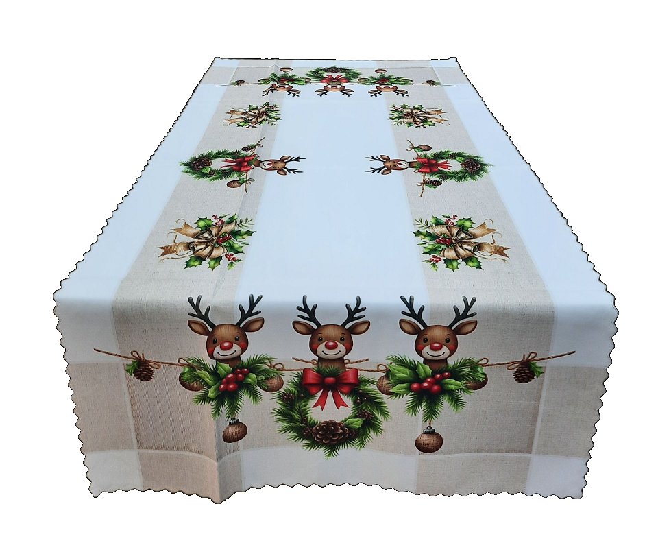 Serweta świąteczna Reniferki/beż/biały - 40x85 cm - J.Y.F. | Sklep ...