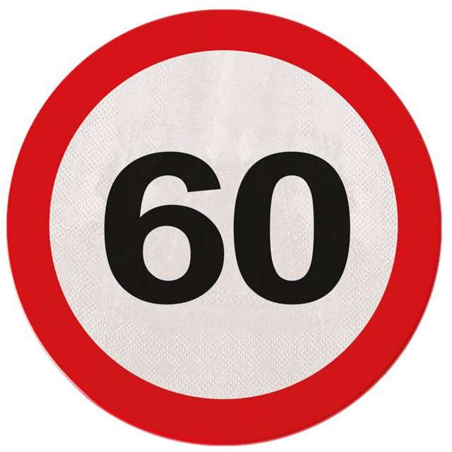 Serwetki, 60 -znak drogowy, 33 cm, 20 sztuk - Folat | Przyjęcia i ...