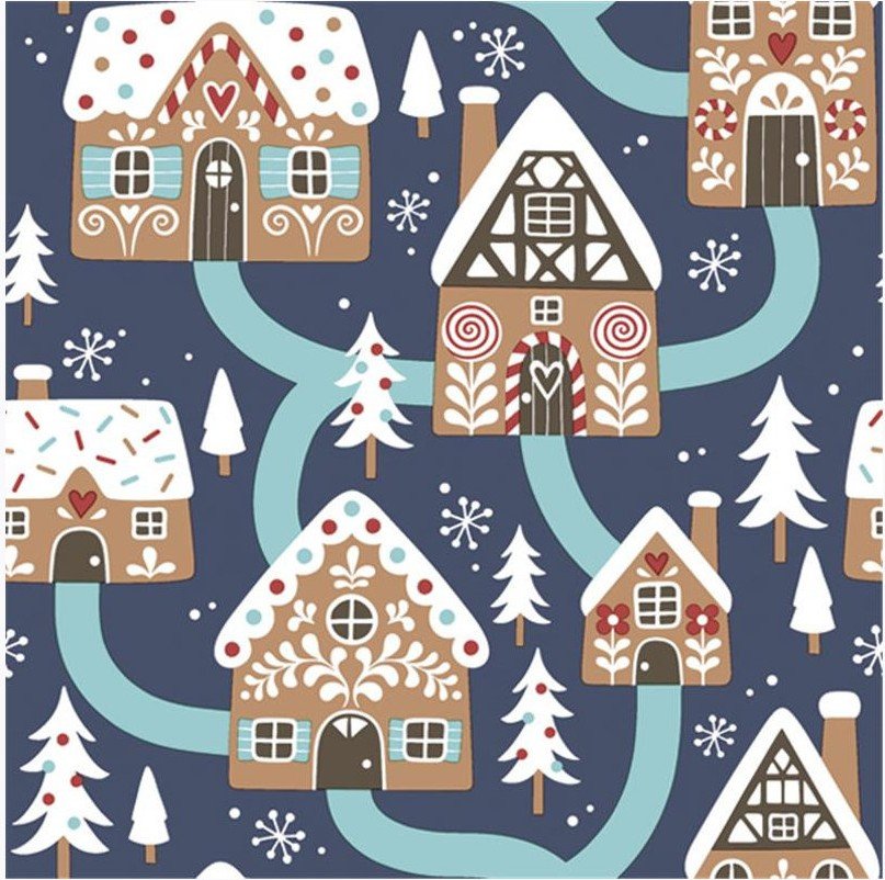 Serwetki '' Gingerbread Houses on Navy '' / 20 sztuk - Pol-Mak ...
