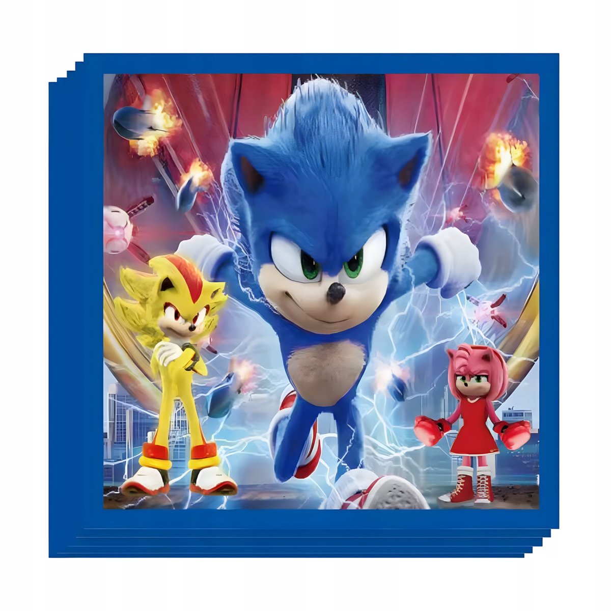 SERWETKI PAPIEROWE SONIC JEŻ THE HEDGEHOG JEDNORAZOWE URODZINOWE 20 SZT ...