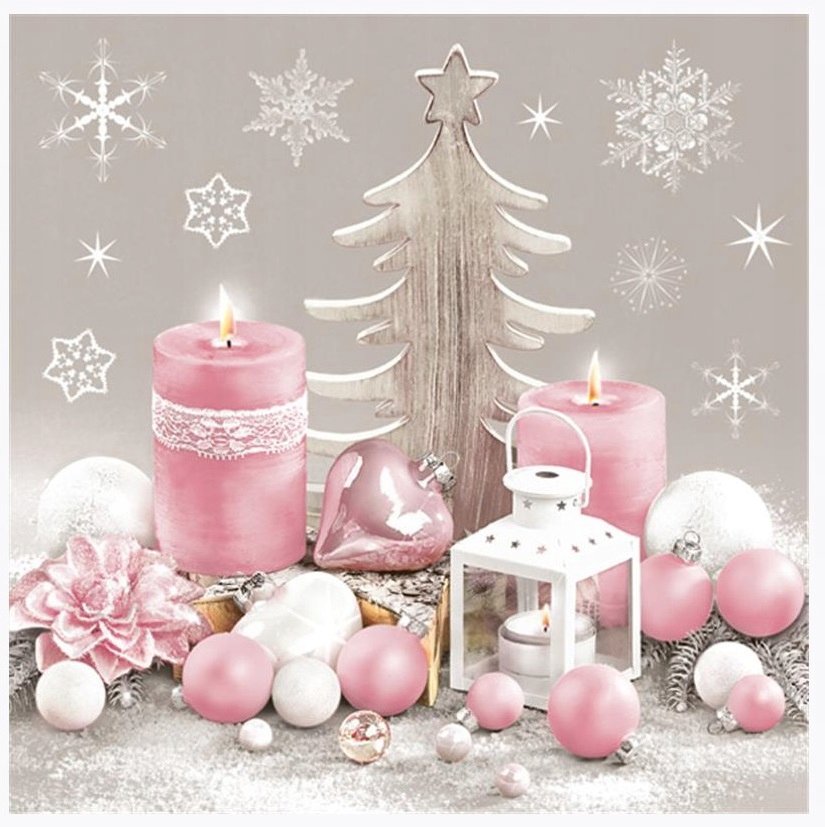 Serwetki Świątecznne 20szt. 33x33 3 Boże Narodzenie Pastel Christmas ...