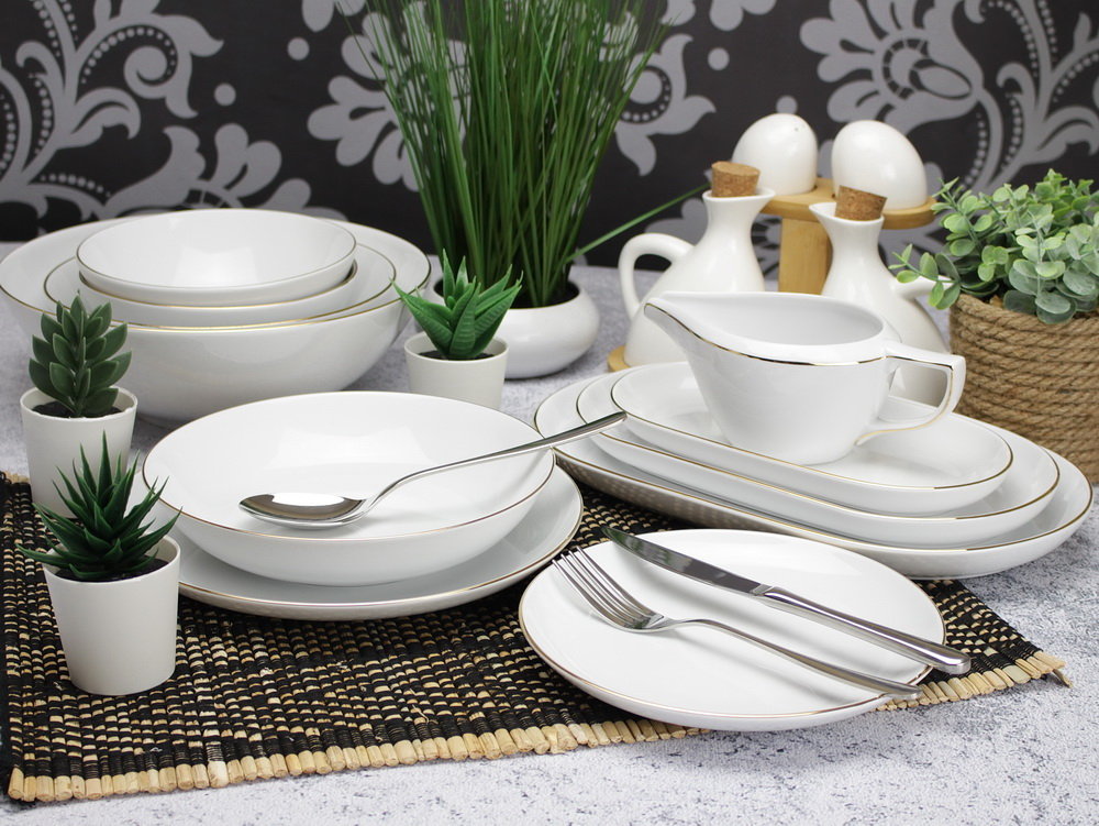 Serwis obiadowy na 12 osób (44 el.) Chodzież - City B326 Złoty Pasek - Inna marka | Sklep EMPIK.COM