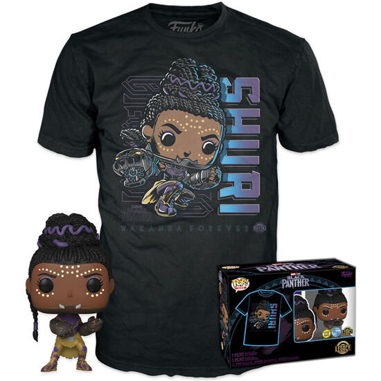 Set Figura Pop & Tee Marvel Black Panther Shury Exclusive - Funko ...