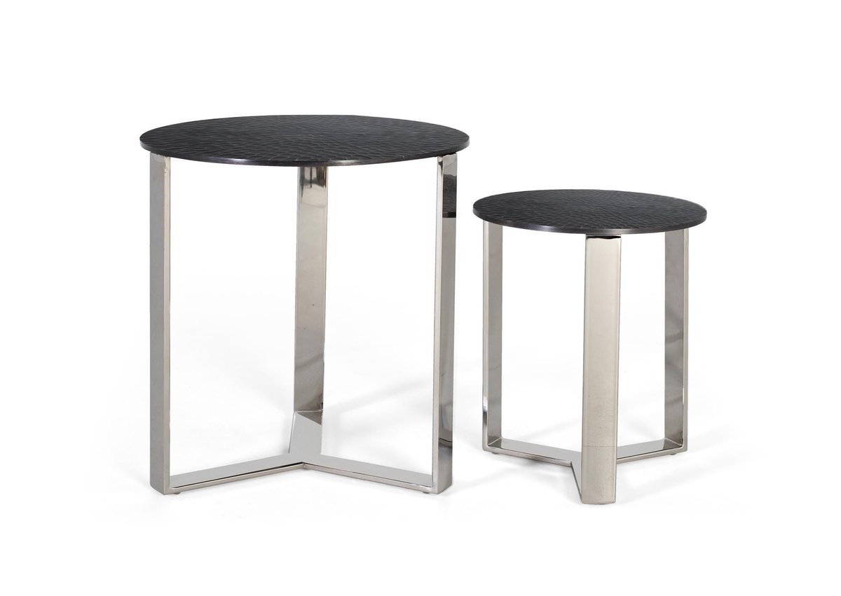 Set of 2 handmade metal coffee tables - giner and colomer | Sklep EMPIK.COM