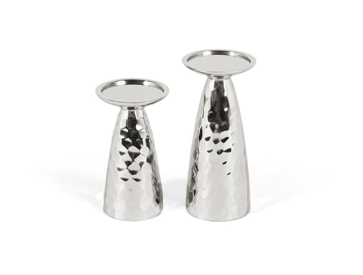 Set of two candlesticks made of shiny aluminum - giner and colomer ...