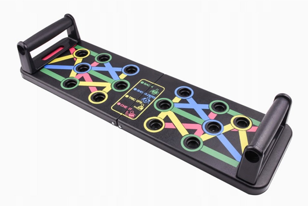 SET UCHWYTY DESKA DO ĆWICZENIA POMPEK PUSH UP 16w1 + GUMY OPOROWE ...