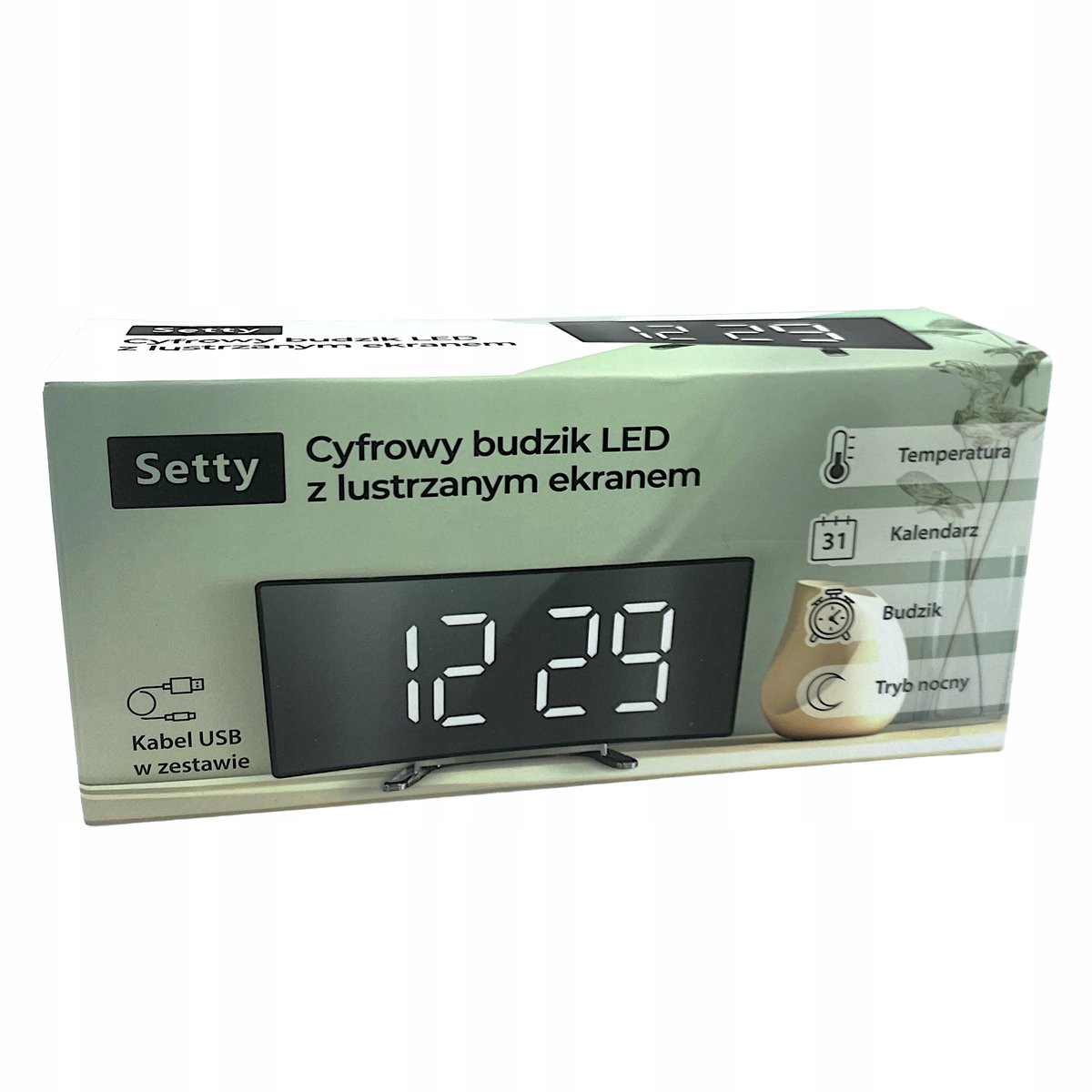 Setty Cyfrowy budzik LED z lustrzanym ekranem - Setty | Sklep EMPIK.COM