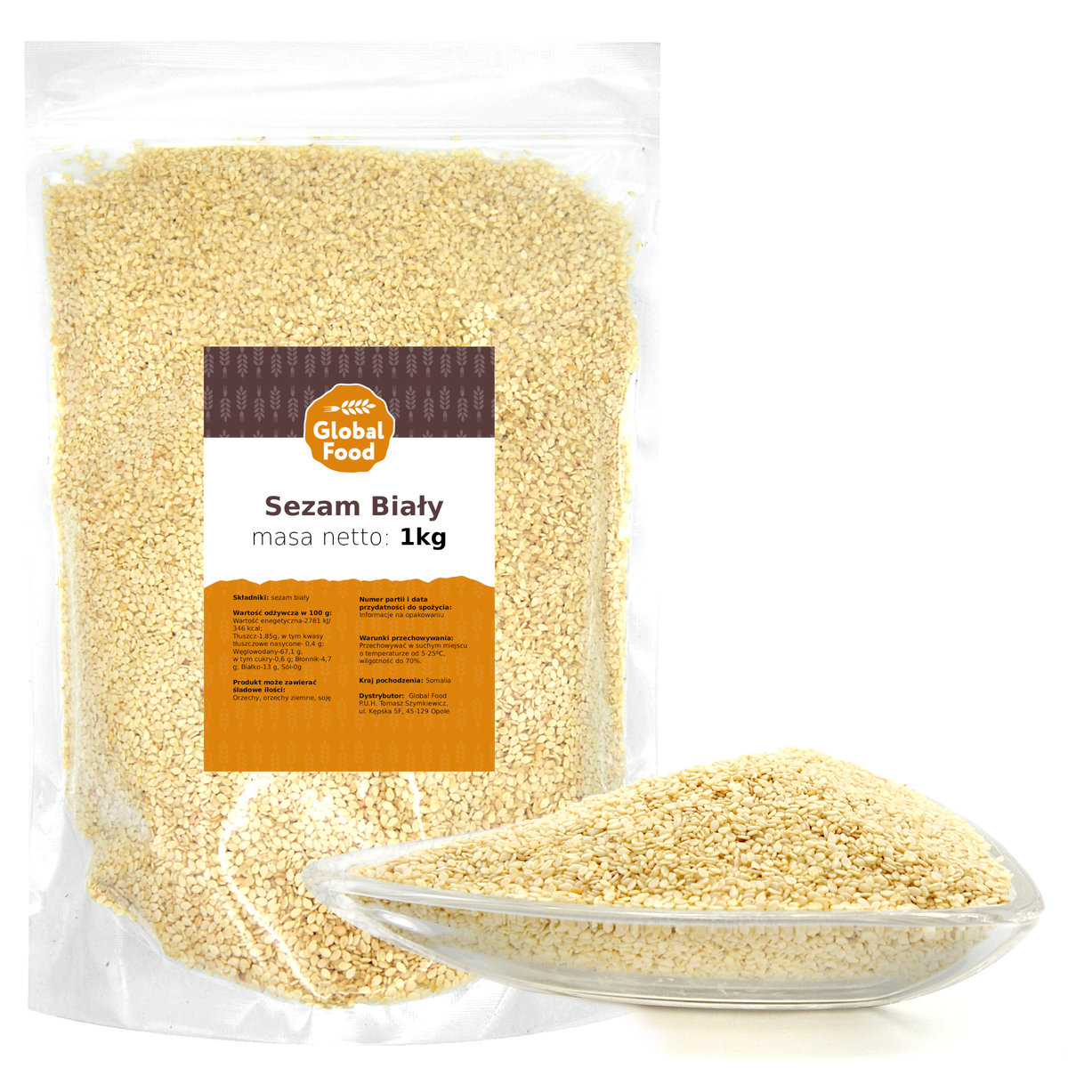 Sezam Biały Łuskane Ziarno Naturalny Global Food 1Kg 1000G - Inny producent | Sklep EMPIK.COM