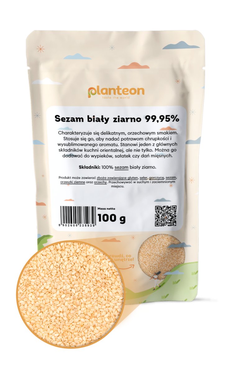Sezam biały ziarno 99,95% 5kg - Planteon | Sklep EMPIK.COM