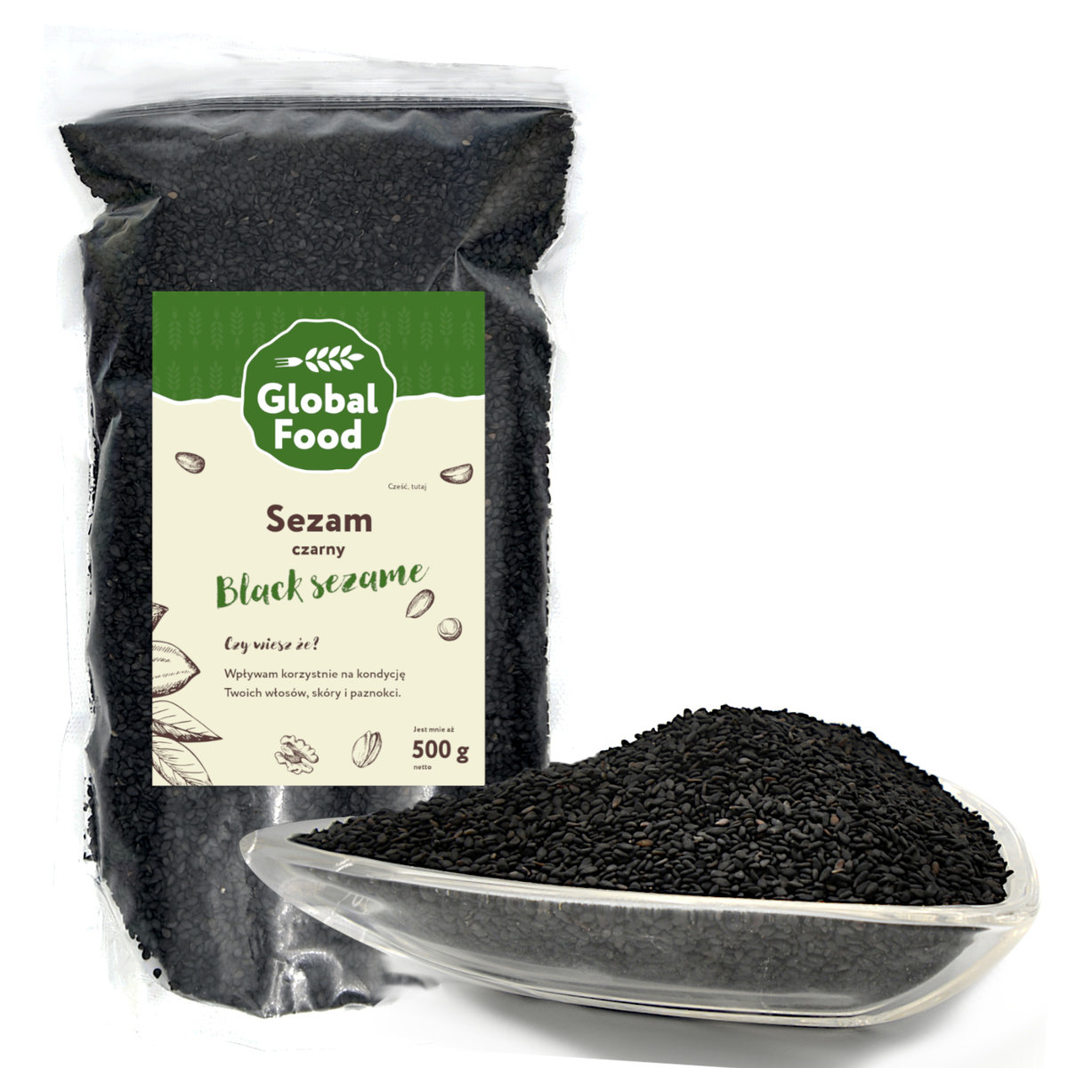 Sezam Czarny 500G (0,5 Kg) Naturalne Ziarno - Global Food | Sklep EMPIK.COM