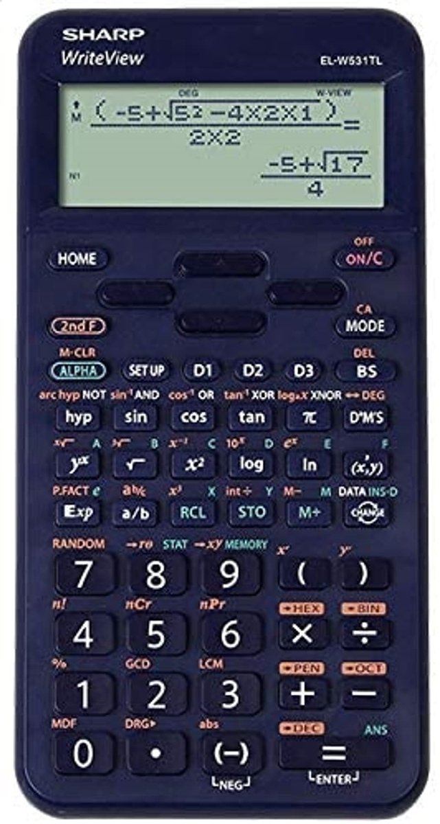 Sharp Calculator Scientific 420 Functions 4-Line Disp Blue Sh ...