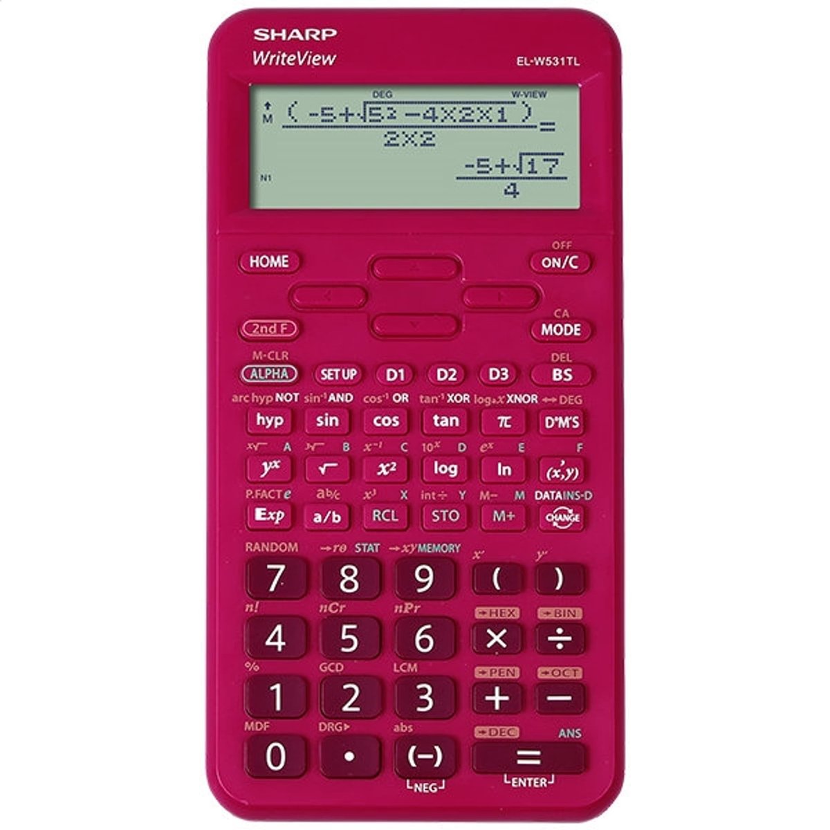 Sharp Calculator Scientific 420 Functions 4-Line Disp Red Elw531Tlbrd ...