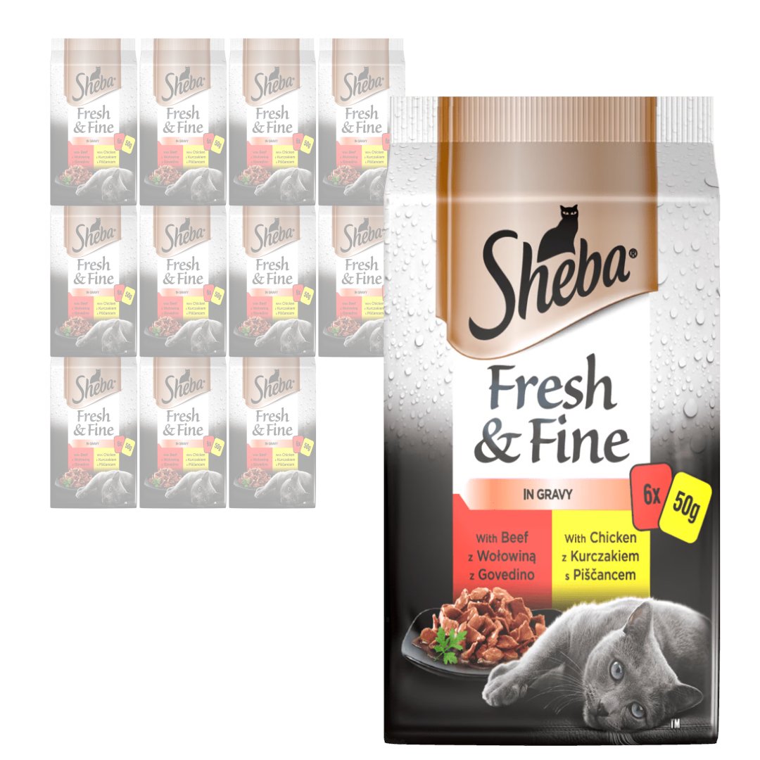 Sheba Fresh & Fine Wołowina i Kurczak Saszetki 72x50g Mokra Karma w ...