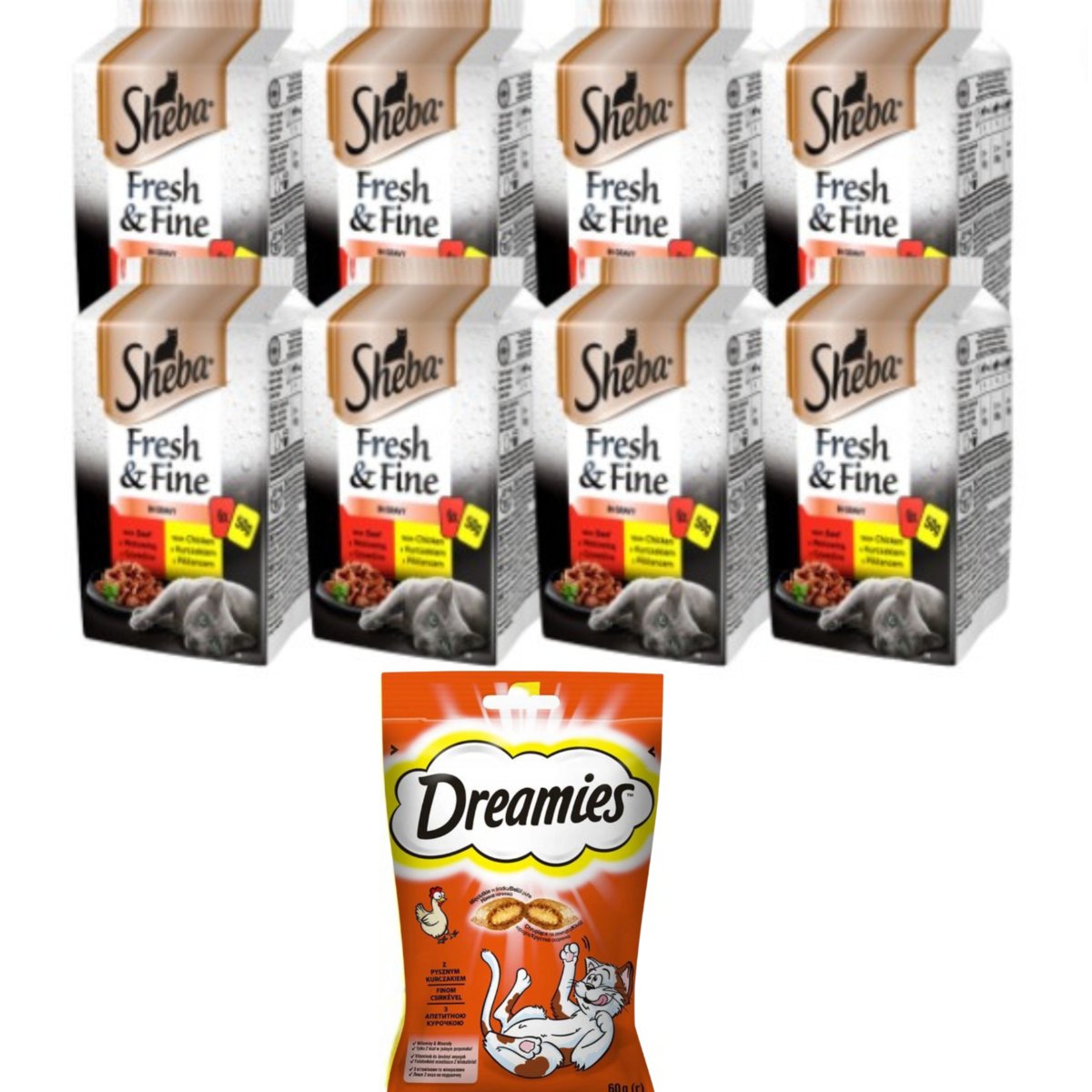 Sheba Mini Fresh Fine Smaki Mięsne 6x 50gx8+ dreamies - Sheba | Sklep ...