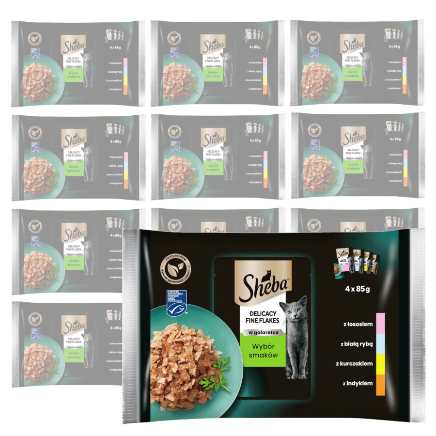 Sheba Saszetka 52 Szt. Fine Flakes in Jelly Mokra Karma Dla Kotów W ...