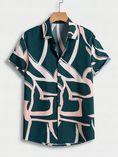 SHEIN KOSZULA MĘSKA Z KRÓTKIM RĘKAWEM WZÓR L 1Ł3E - Shein | Moda Sklep ...
