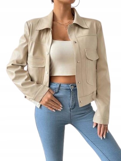 SHEIN KURTKA BEŻOWA ZATRZASKI DŁUGI RĘKAW 44 ŁGH - Shein | Moda Sklep ...