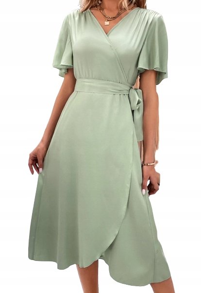 Shein Sukienka Kopertowa Midi Zielona 36 Vxw - Shein | Moda Sklep EMPIK.COM