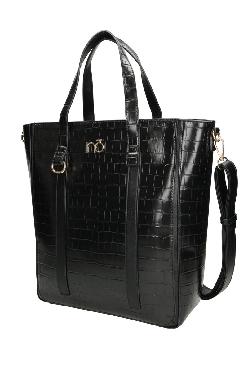 Shopperka Nobo z paskami croco czarna - Nobo | Moda Sklep EMPIK.COM