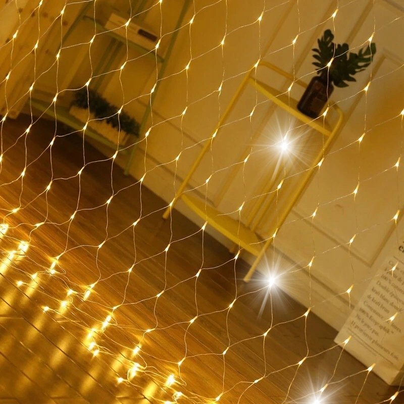 Sieć / Kurtyna Ledowa (240 lampek LED) 3m x 3m, WARM WHITE / CIEPŁY ...