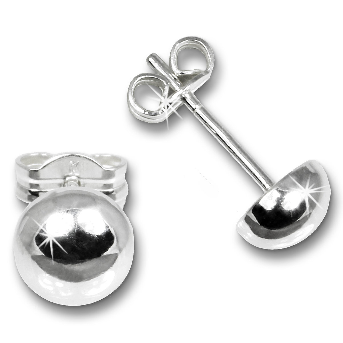 SilberDream Kolczyki półkulki 6 mm glanz ze srebra próby 925 SDO5556 ...