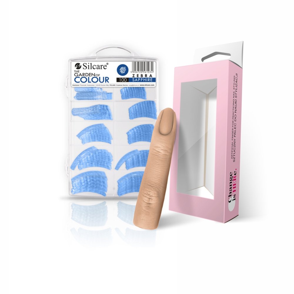 Silcare, Zestaw do nauki stylizacji Palec 6,5 cm z tipsami | Sklep ...