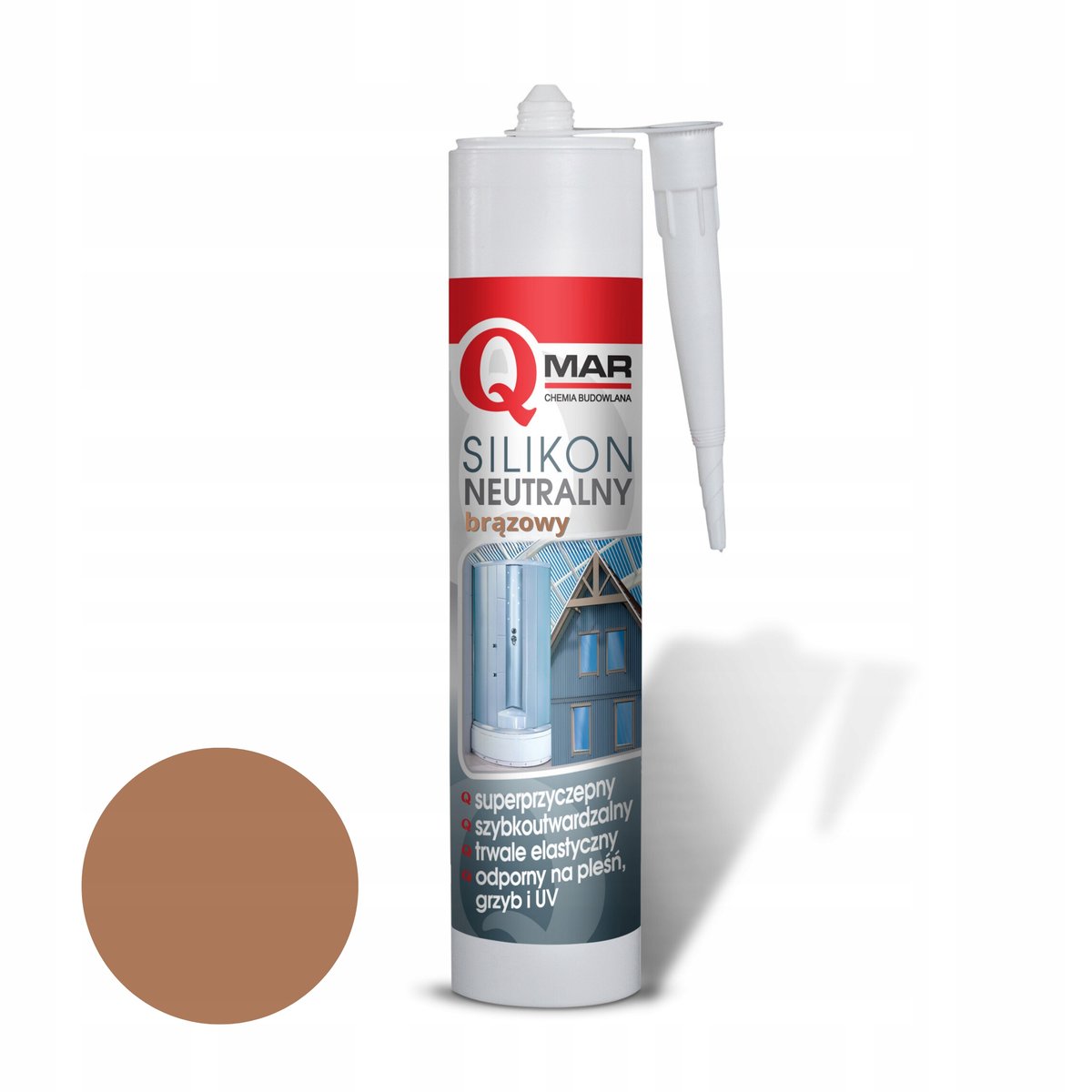 SILIKON NEUTRALNY BRĄZOWY DO ŁAZIENKI BRODZIKA KABINY USZCZELNIACZ QMAR ...