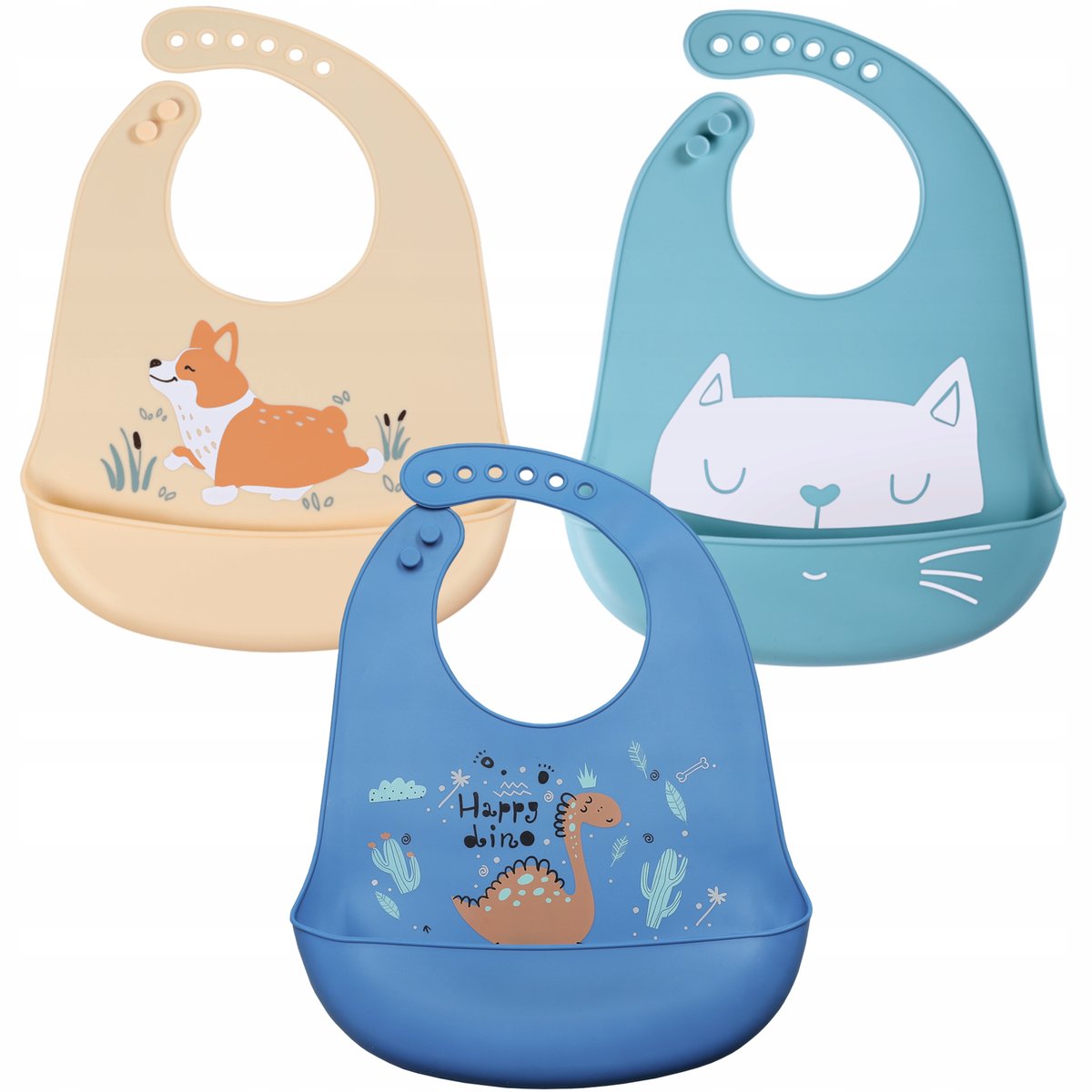 Silikonowy śliniak fartuszek wodoodporny dla dziecka wielokolorowy Simed - Simed | Sklep EMPIK.COM