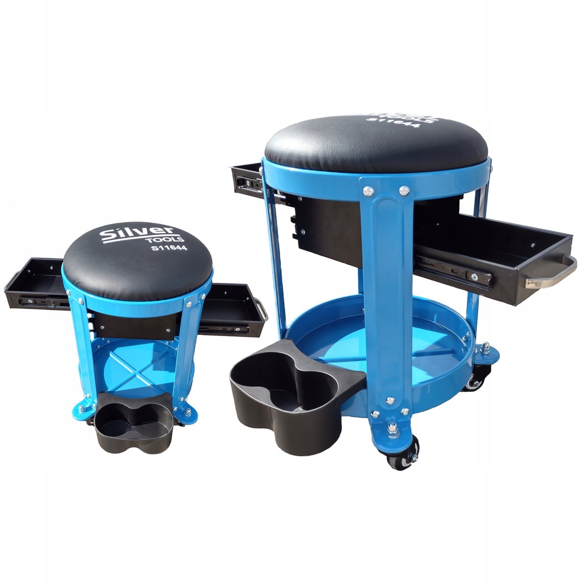 Silver Stołek Wózek Taboret Metalowy Warsztatowy Z Kółkami 3 Półki ...