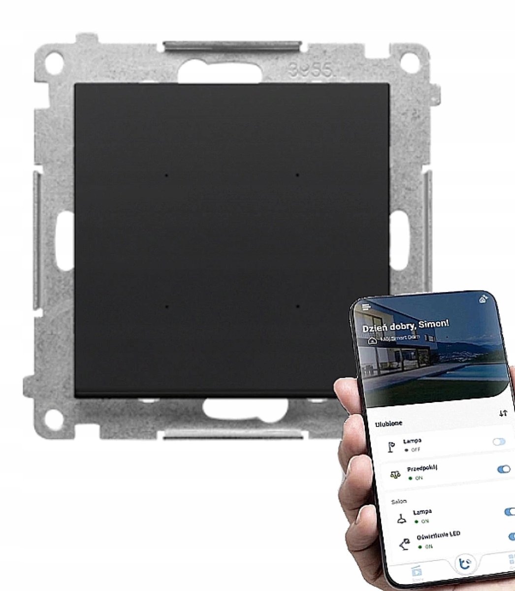 Simon 55 GO Sterownik Oświetlenia SWITCH sterowany Smartfon WIFI Czarny ...