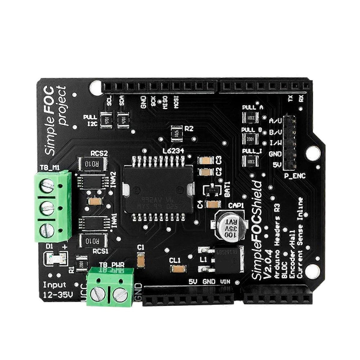 SimpleFOC Shield V2.0.4 Płyta sterująca silnikiem BLDC FOC do serwomechanizmu Arduino NOWY ...