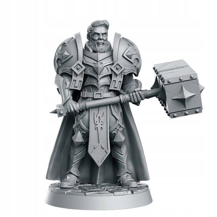 Sir Warrick Generał figurka + podstawka do DND D&D 3D druk 12k RPG ...