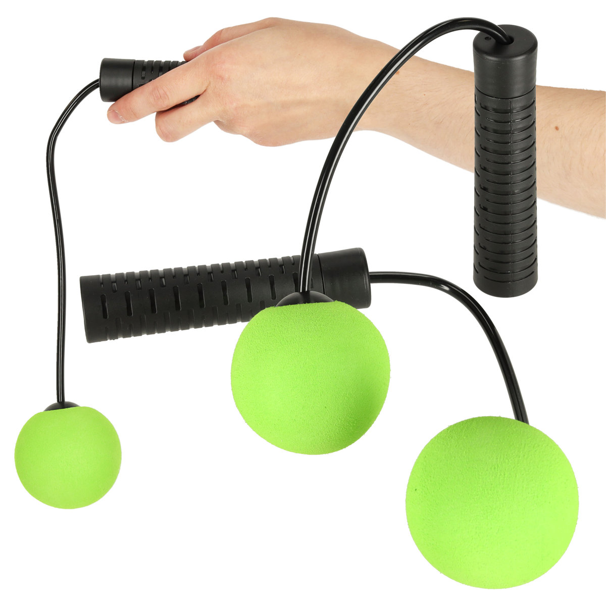 SKAKANKA TRENINGOWA BEZPRZEWODOWA BEZ LINKI Z PIŁECZKAMI TRENING CROSSFIT CARDIO FITNESS ...