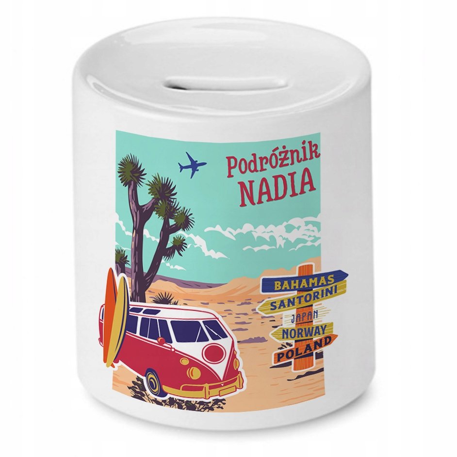 Skarbonka 330 ml Dla Nadii Córki Dziecka z Nadrukiem ze Zdjęciem ...