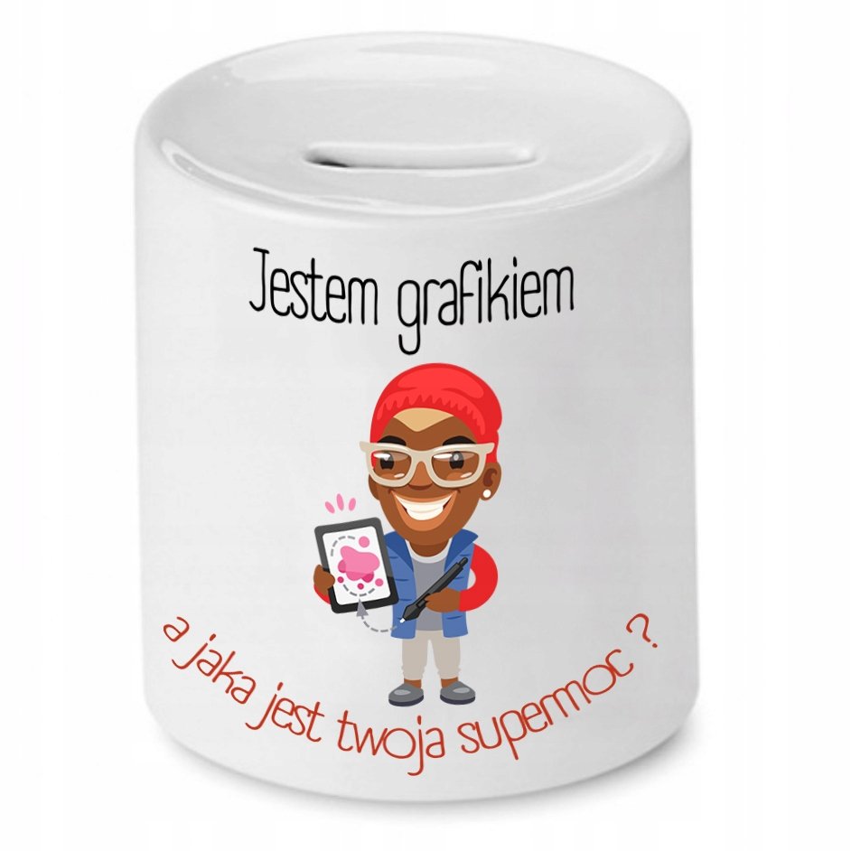 SKARBONKA DLA GRAFIKA JESTEM GRAFIKIEM PREZENT z Nadrukiem ze Zdjęciem ...