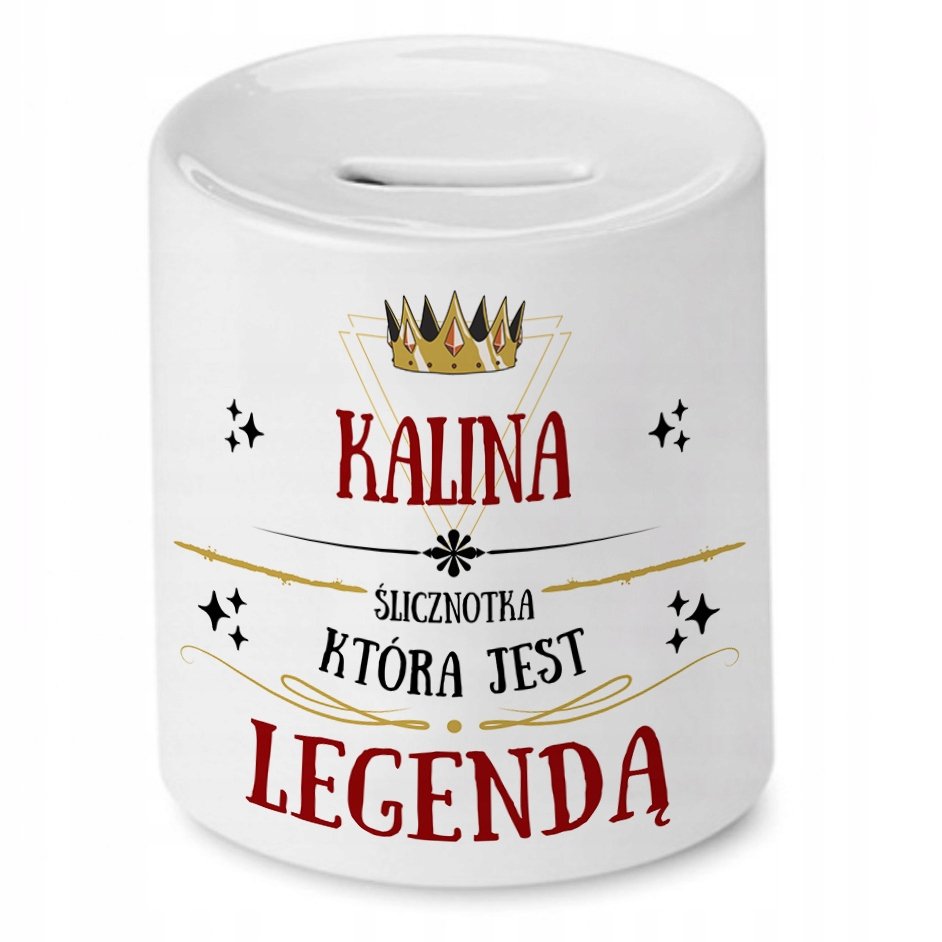 Skarbonka Dla Kaliny na Urodziny Imieniny Prezent z Nadrukiem ze ...
