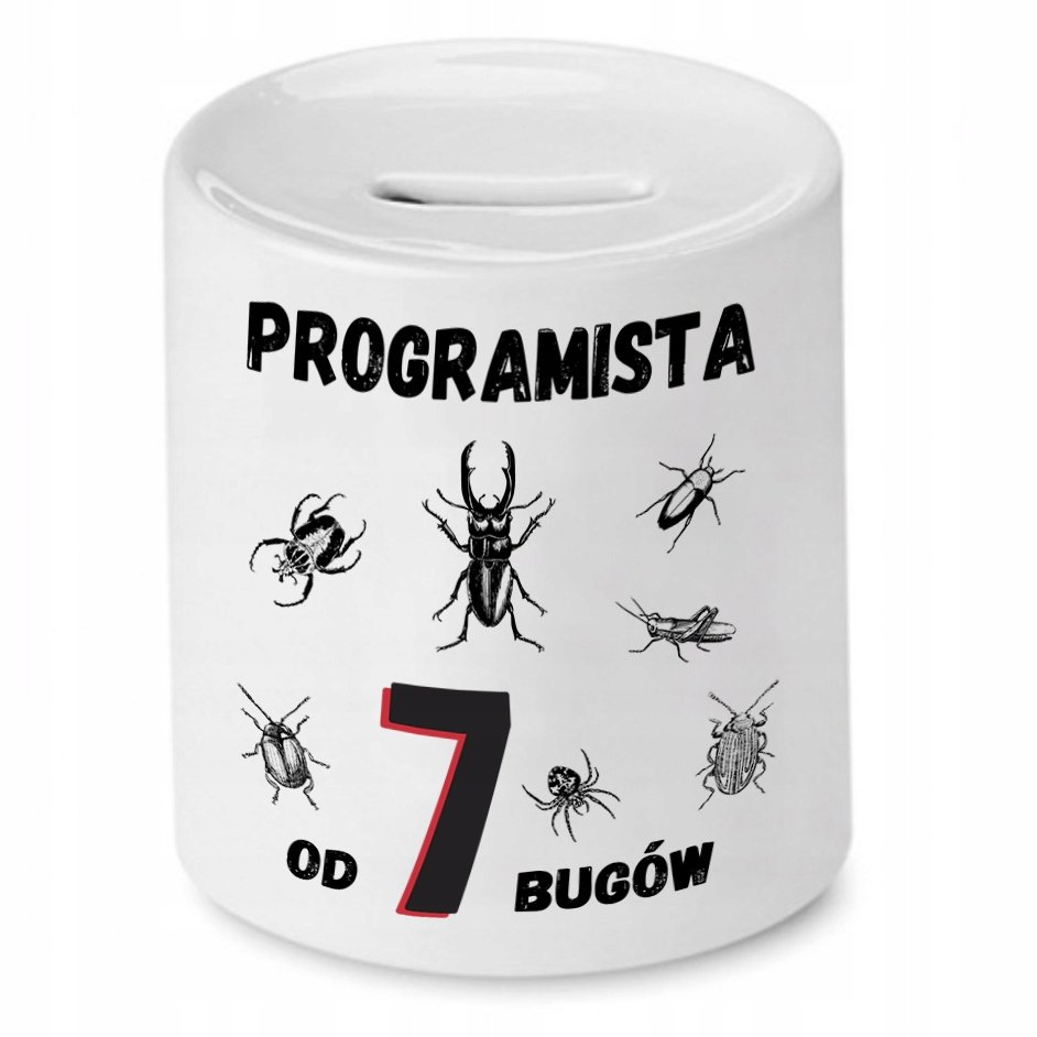 SKARBONKA INFORMATYKA PROGRAMISTY OD 7 BUGÓW z Nadrukiem ze Zdjęciem ...