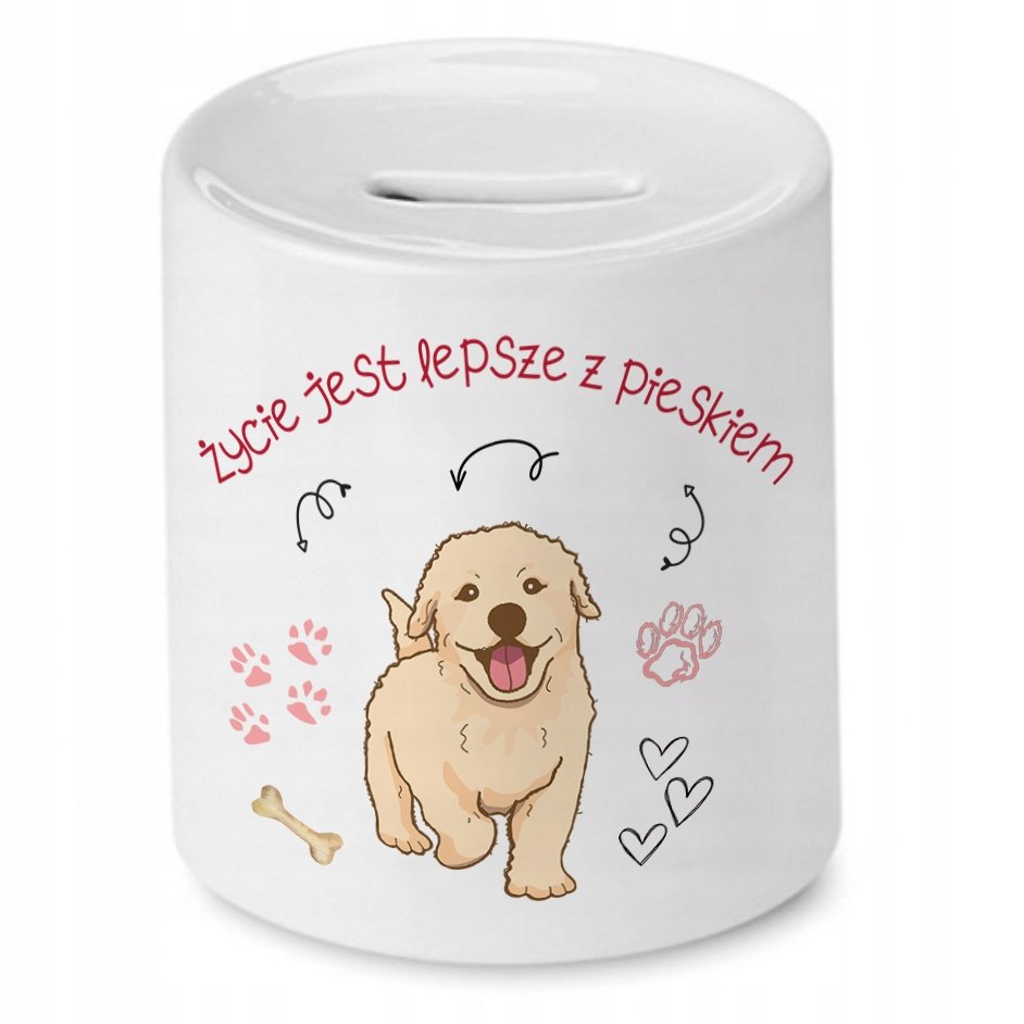 Skarbonka Z Pieskiem Piesek Psiak na Prezent z Nadrukiem ze Zdjęciem ...