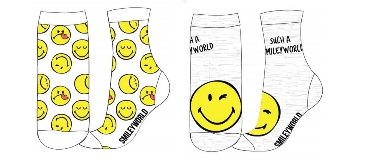 Skarpetki Dziecięce 23/26 Smile Biały Emotki 2-Pak - EplusM | Sklep ...