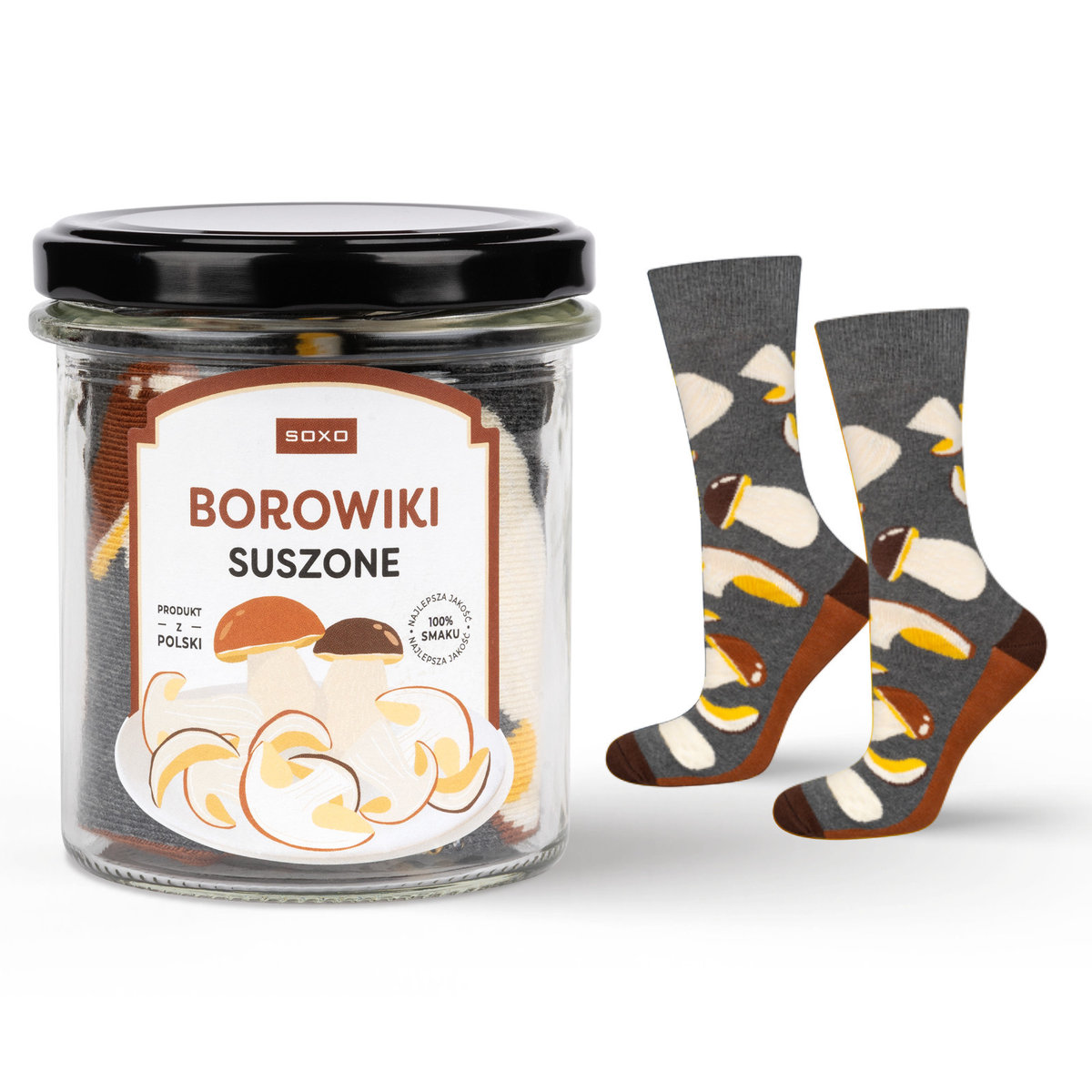 Skarpetki męskie kolorowe SOXO borowiki suszone-40–45 - SOXO | Moda ...