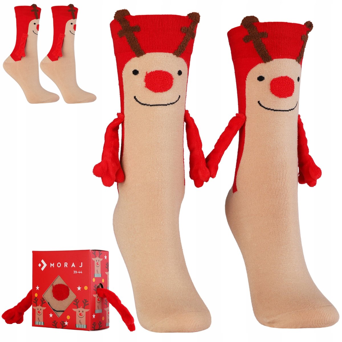 Skarpetki na Magnes Trzymające się za Ręce Świąteczne RENIFERY MORAJ 39-44 - Moraj | Moda Sklep ...