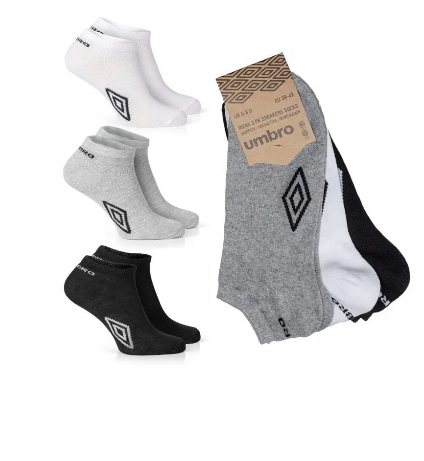 Skarpetki stopki Umbro 3-pak sneakers socks 3 r. 35-38 - Umbro | Moda Sklep EMPIK.COM