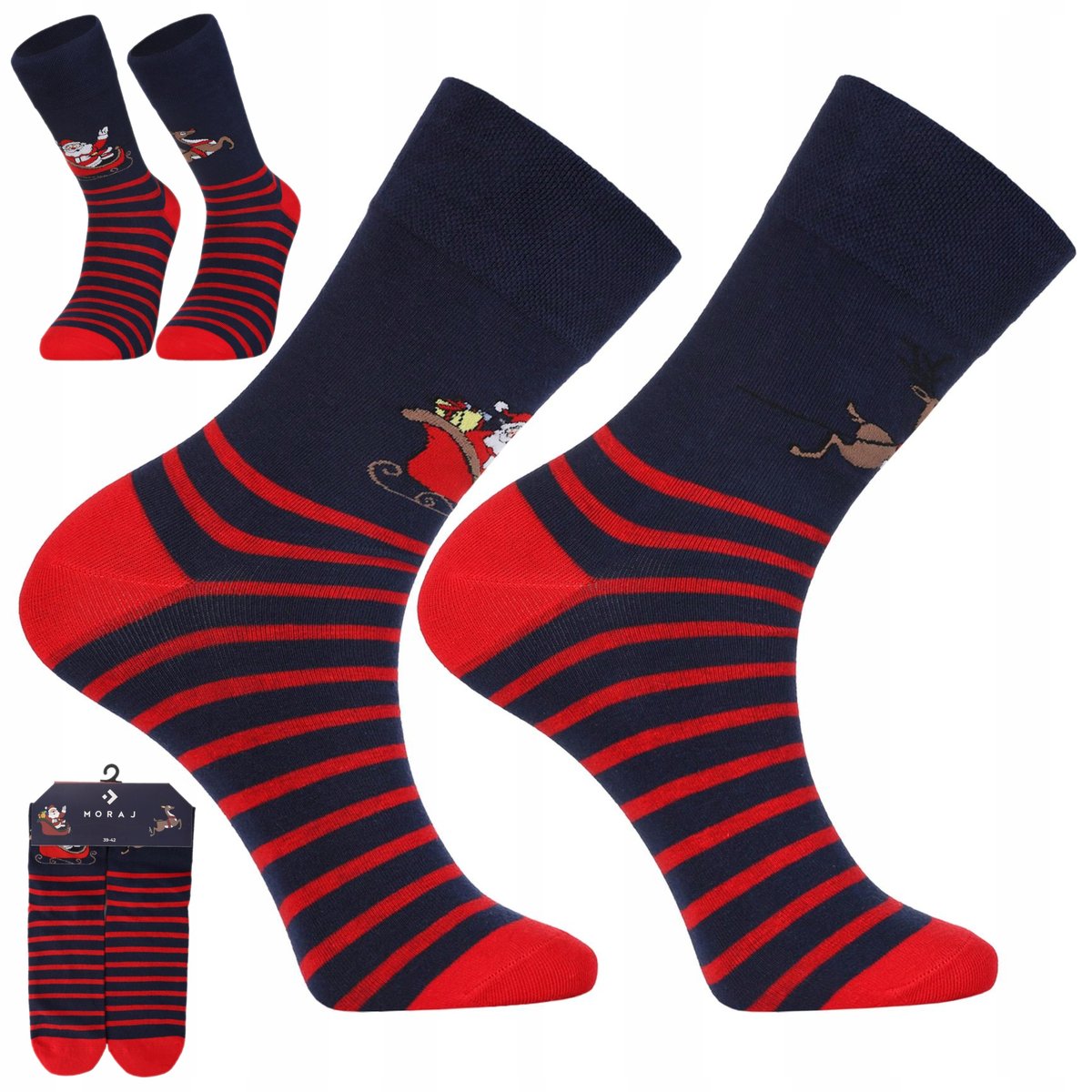 SKARPETY ŚWIĄTECZNE Nie Do Pary PREZENT NA ŚWIĘTA Mikołaja 1par MORAJ 43-45 - Moraj | Moda Sklep ...