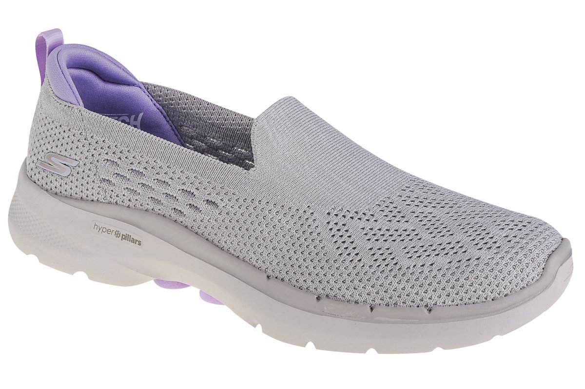 Skechers Go Walk 6 - Valerie 124532-GYLV, Damskie, buty sneakers, Szary ...