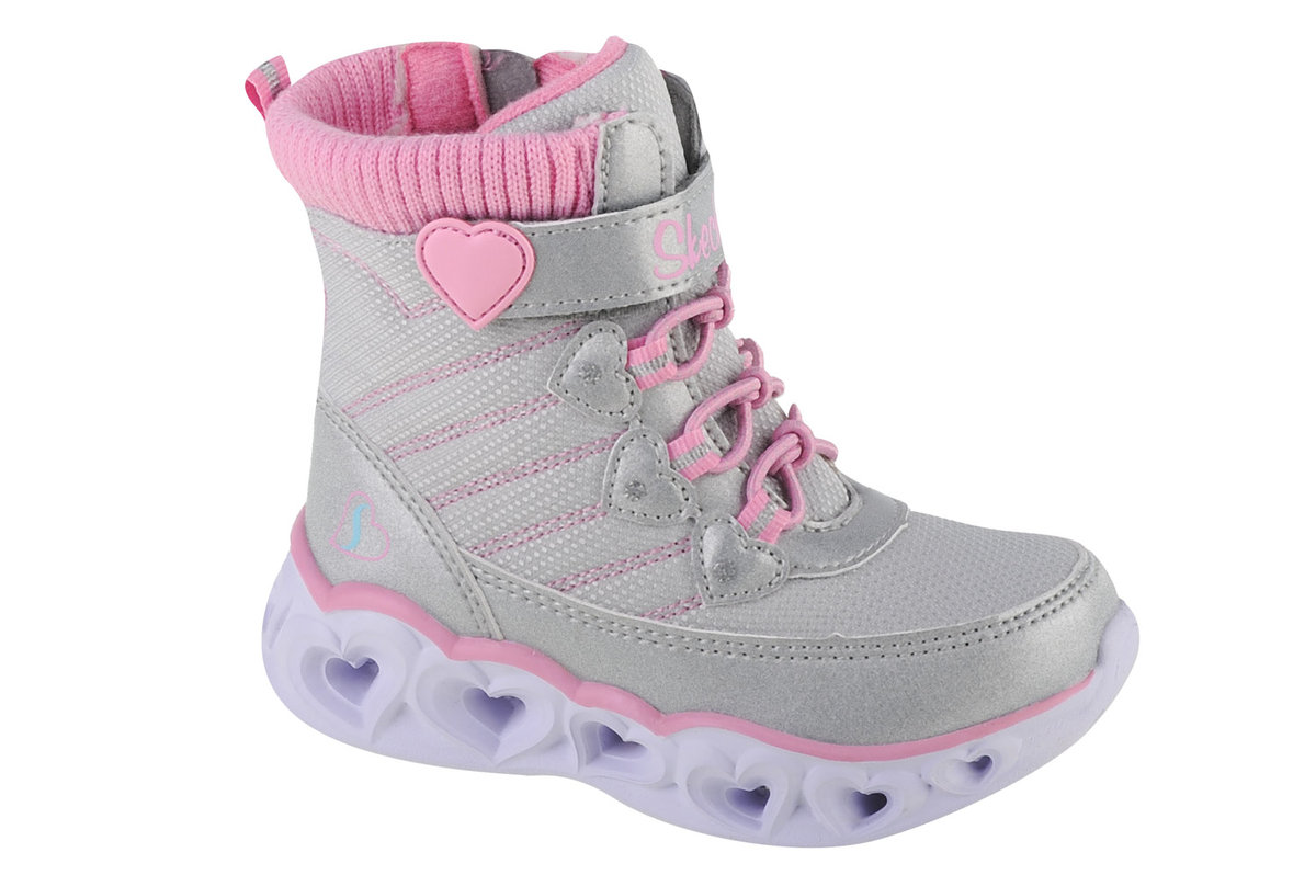 Skechers Heart Lights - Heart Chaser 20287N-GYPK, dla dziewczynki, buty ...