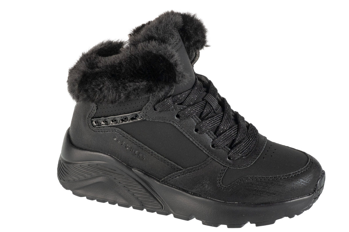 Skechers Uno Lite - Comfurt Collar 310396L-BBK, dla dziewczynki, buty zimowe, Czarne - SKECHERS ...