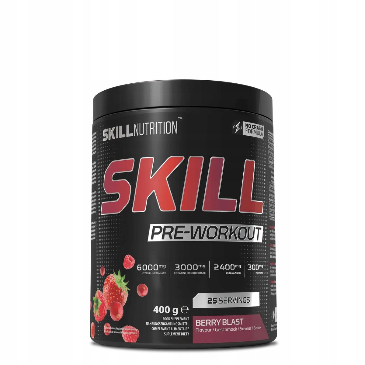 Skill Nutrition Pre-Workout Berry Blast 400g PRZEDTRENINGÓWKA Energia ...