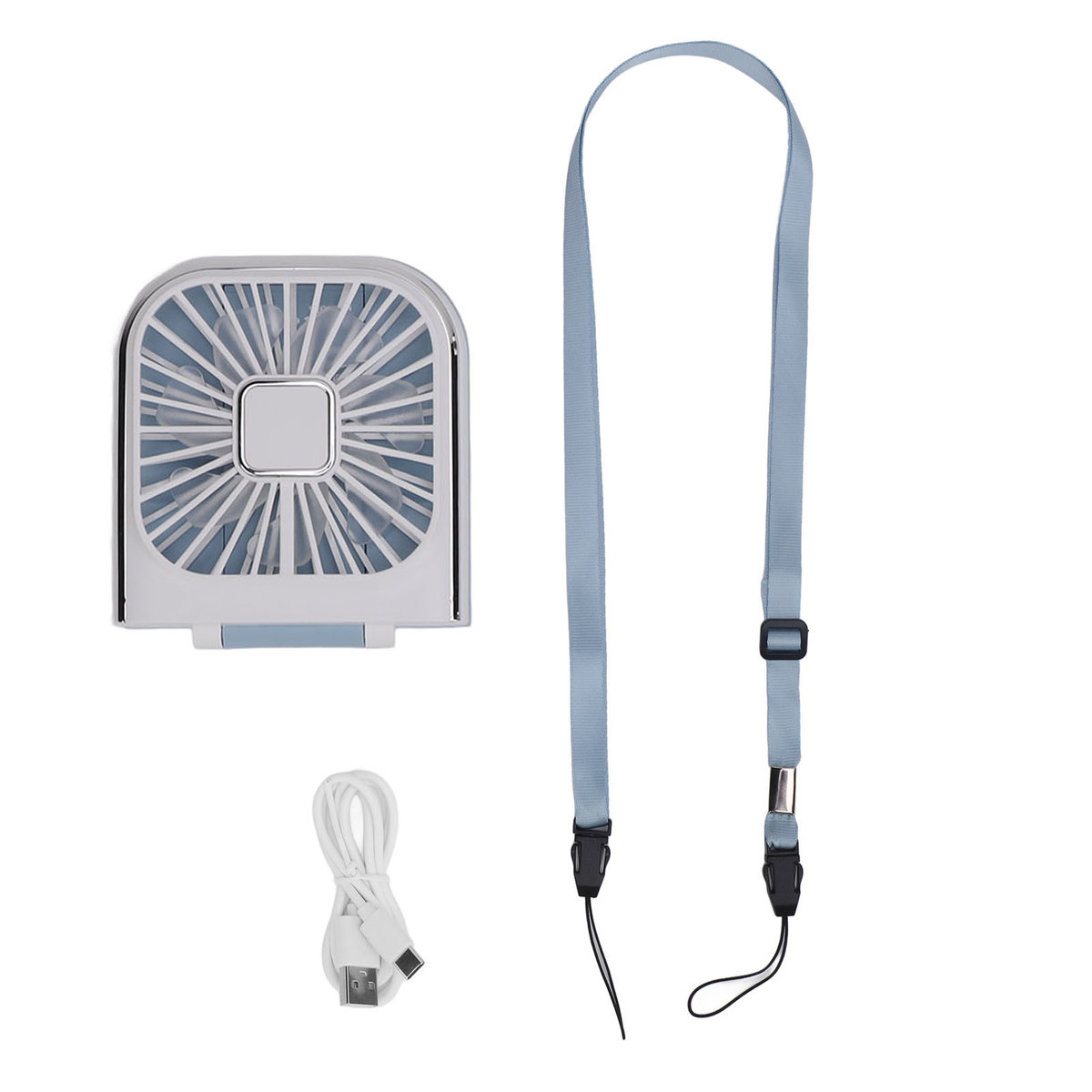 Składany, ładowany przez USB wentylator na naszyjniku do podróży w domu ...