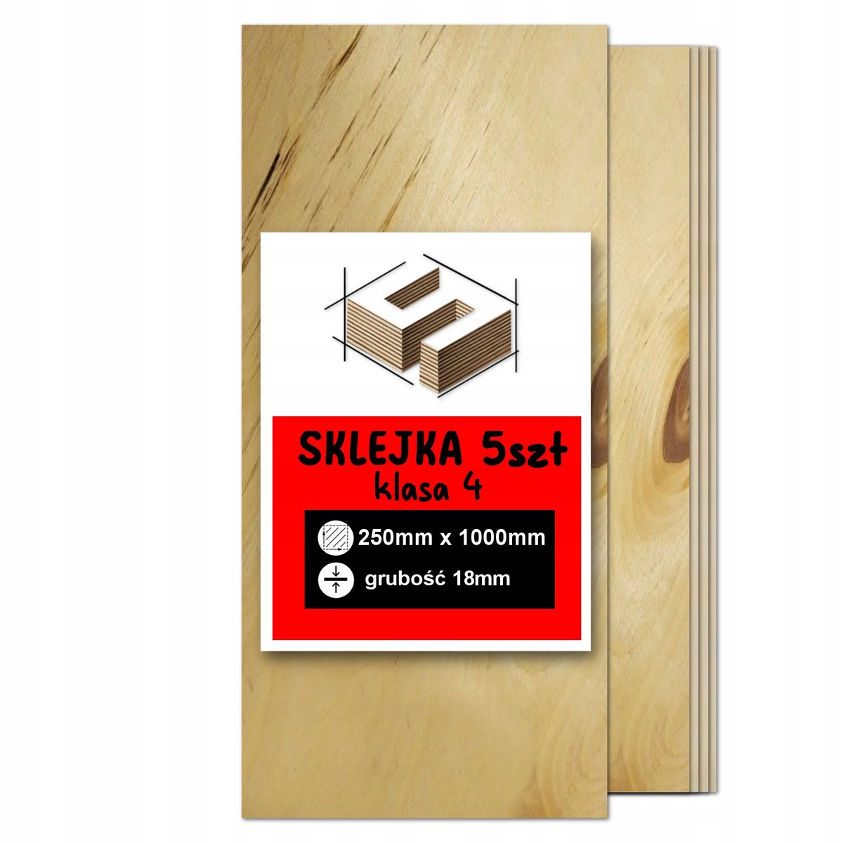 SKLEJKA 18mm FORMATKA DO LASERA CNC 25x100cm 250x1000mm Klasa 4 - 5 sztuk - sklejkowo | Sklep ...